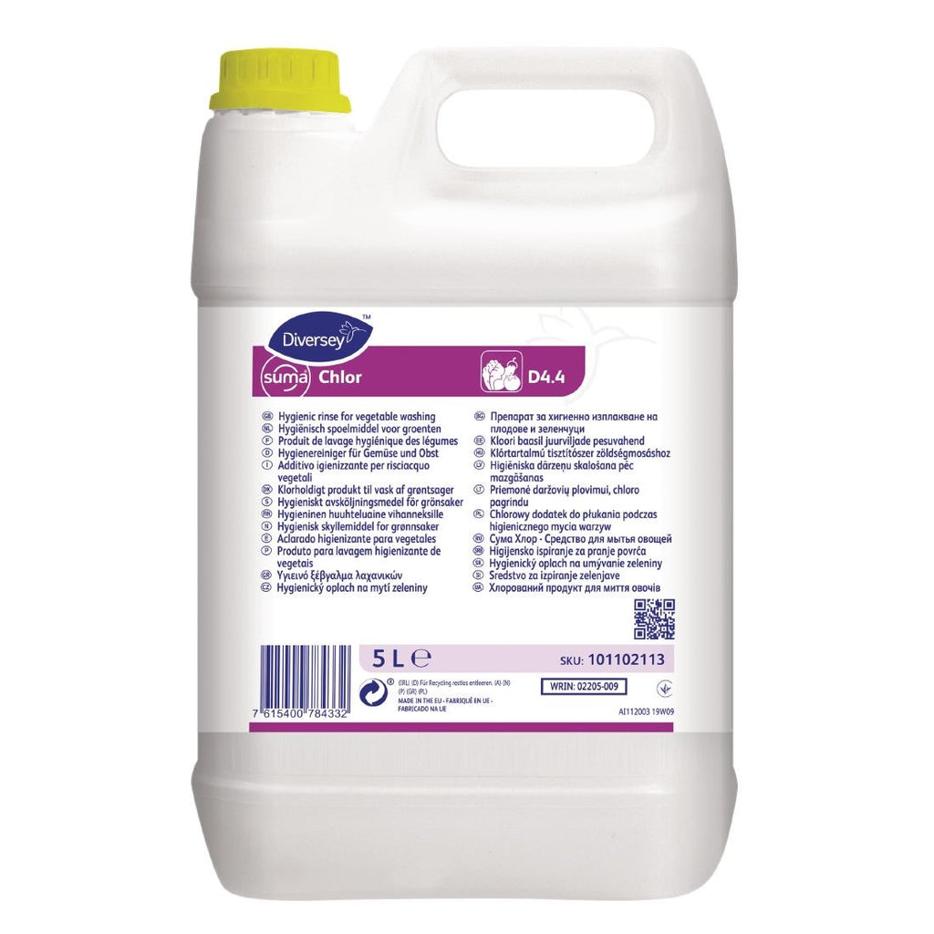 Diversey Suma Chlor D4.4 Hygienic Rinse for Salad 5Ltr (Pack of 2 ...