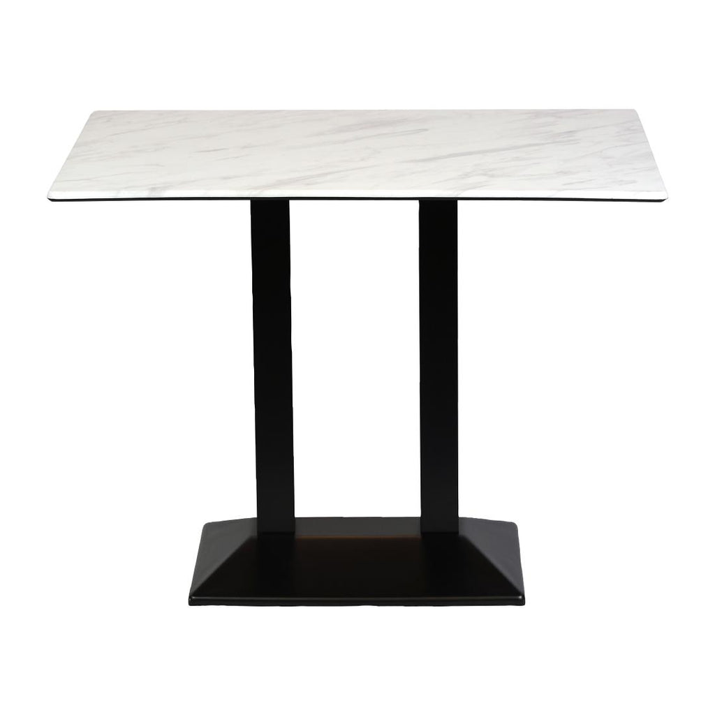 Turin Metal Base Rectangle Poseur Table with Laminate Top in Marble ...