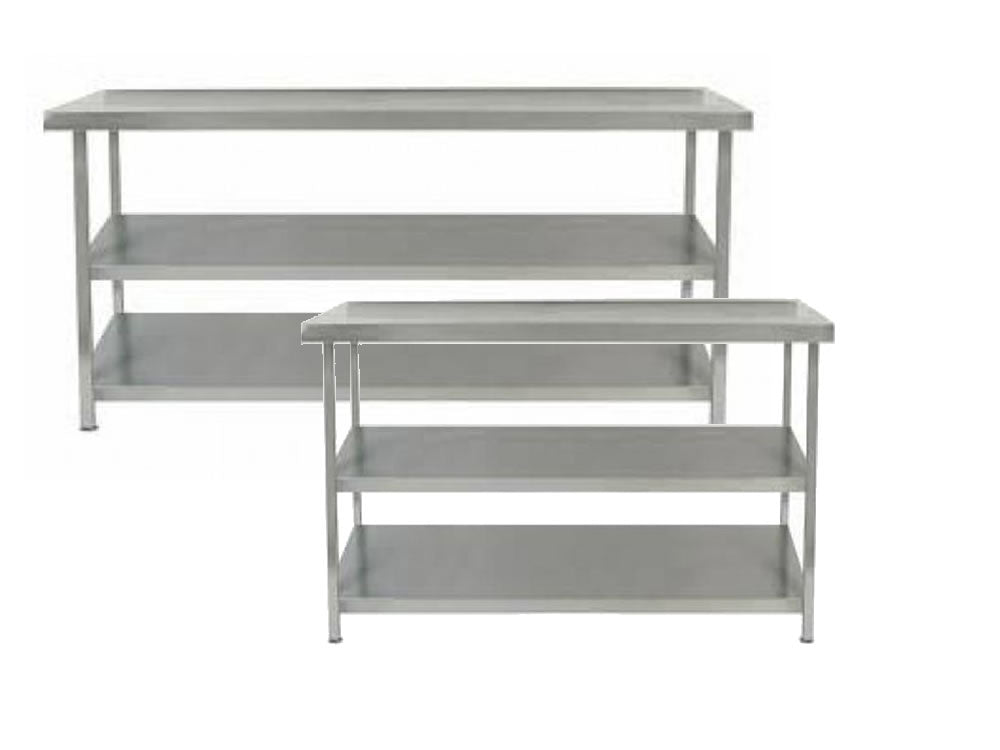 Parry 700mm Deep Stainless Steel Prep Table 2 Undershelves | Advantage ...