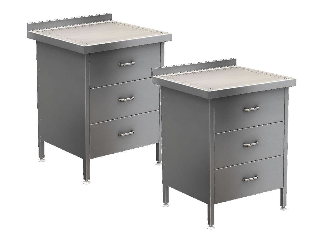 Parry Stainless Steel 3 Drawer Unit Commercial Kitchen Storage ...